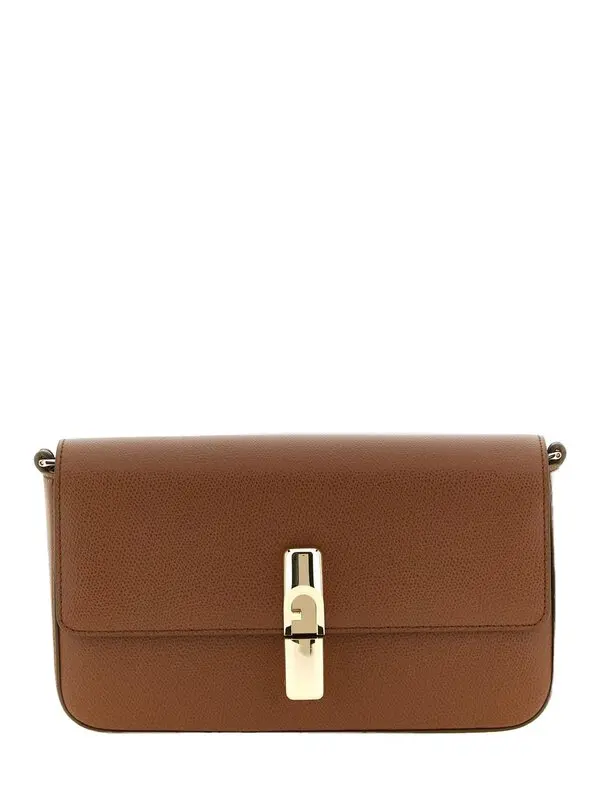Furla Iride Leather Crossbody Bag - Brown