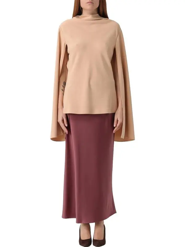 Alberta Ferretti Draped Cape Effect Top - Nude