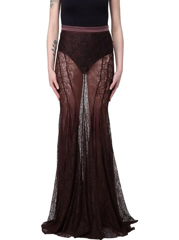 Elisabetta Franchi Lace Aline Skirt - Dark