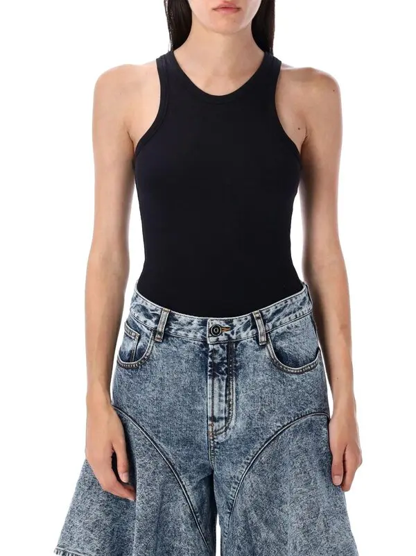 Alaïa Ribbed Tank Top - Black