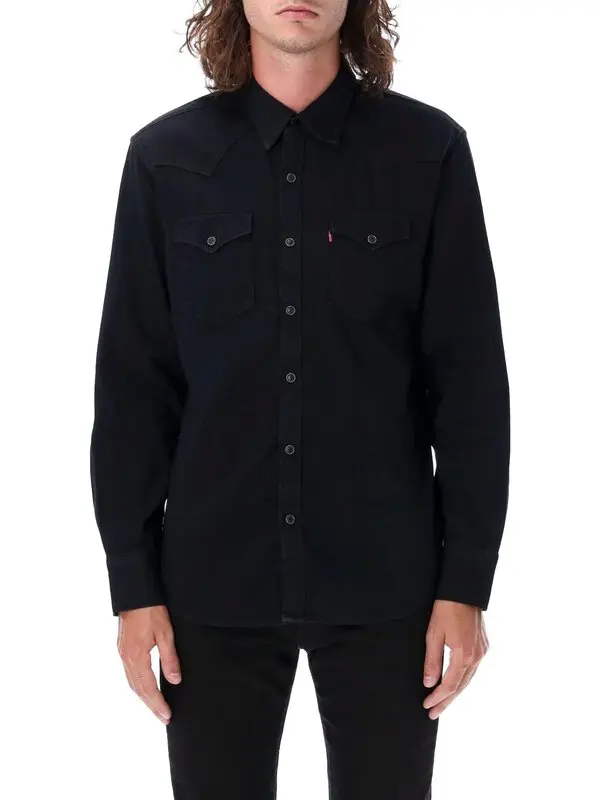 LEVI'S Barstow Long-sleeved Cotton Shirt - Black