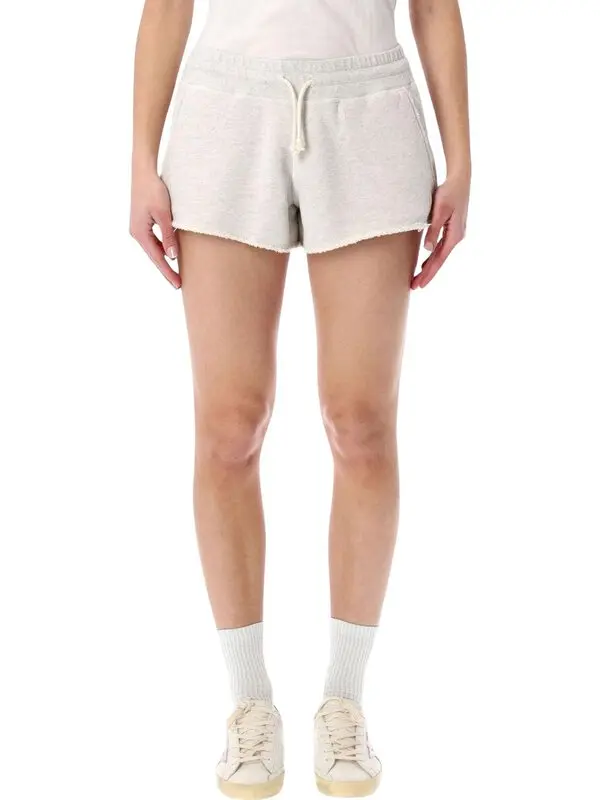 GOLDEN GOOSE Cotton Sport Shorts With Drawstring Waist - Grey