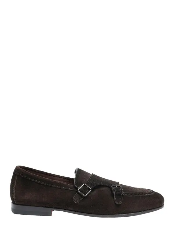Santoni Double Monk Strap Loafers - Brown