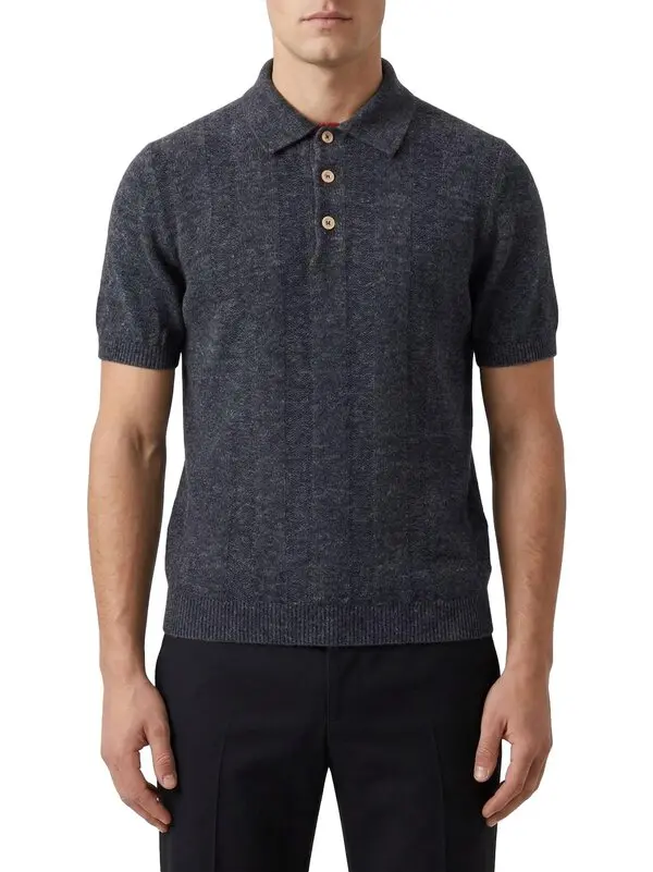 Brunello Cucinelli Cotton Knit Polo Shirt - Black
