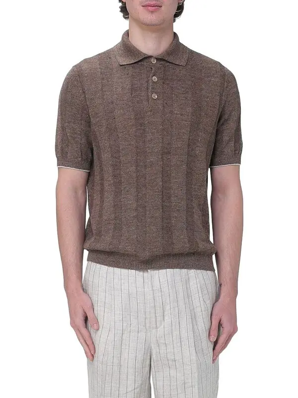 Brunello Cucinelli Cotton Knit Polo Shirt - Brown