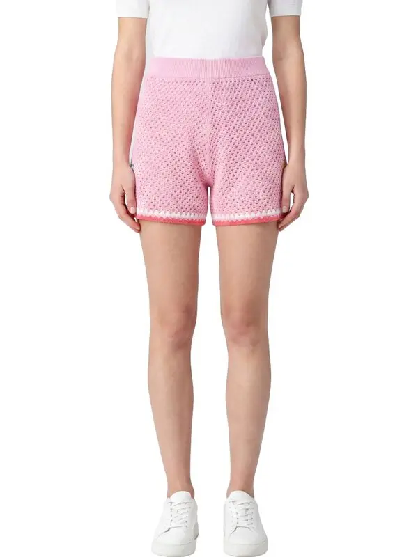 MC2 SAINT BARTH Crocheted Shorts With Graphic Motif - Multicolor