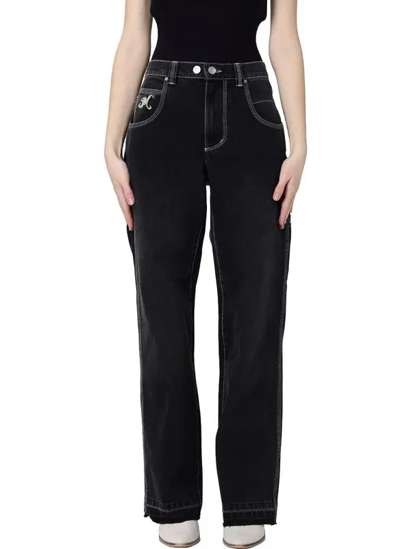 Isabel Marant Étoile Wide Leg Jeans In Black Denim - Grey