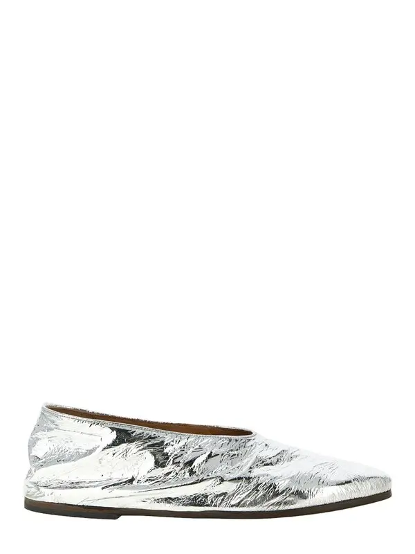 Marsèll Laminated Leather Ballerinas - Silver