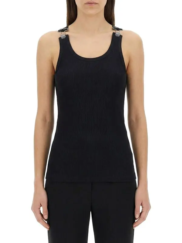 JEAN PAUL GAULTIER Ribbed Tank Top - Black