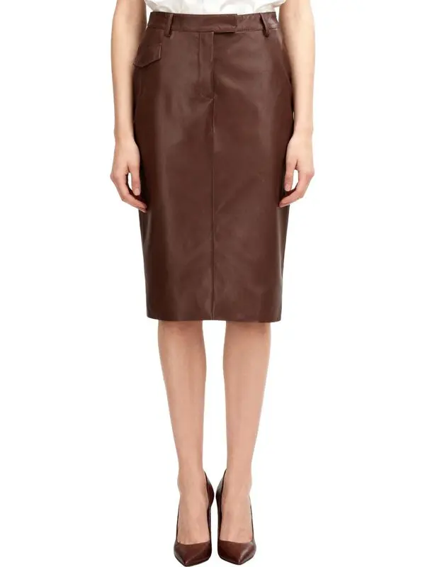 Giuseppe Di Morabito Leather Skirt - Brown