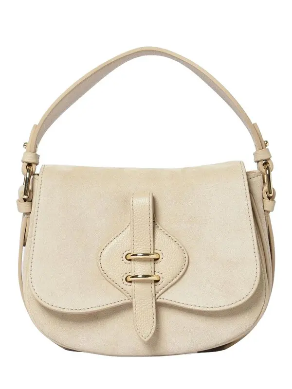 COCCINELLE Suede And Leather Handheld Bag - Beige