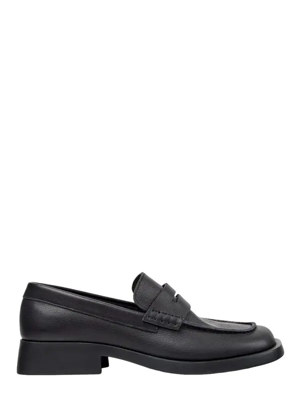 Camper Leather Loafers With Cross-strap Detail - Black