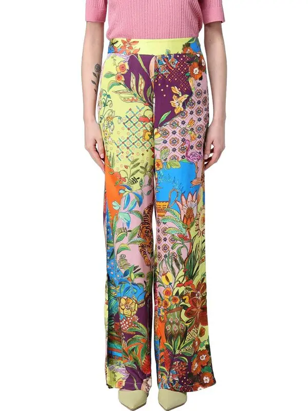 Liu Jo Graphic Print Satin Palazzo Trousers - Multicolor