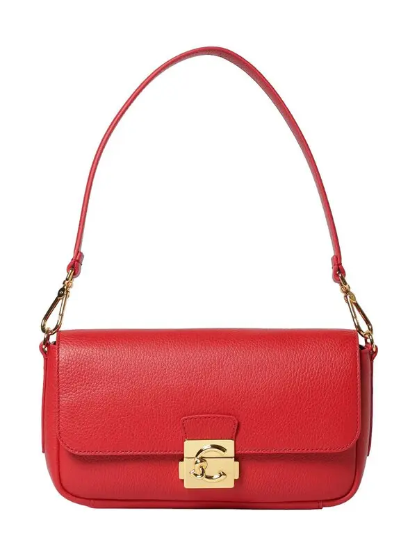 COCCINELLE Shoulder Bag With Gold Tone Clasp - Red