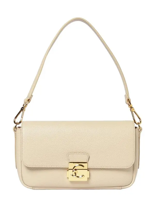 COCCINELLE Shoulder Bag With Gold Tone Clasp - Sand
