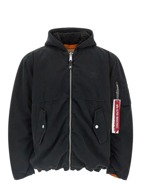 PURPLE BRAND Reversible Bomber Jacket With Hood - Multicolor