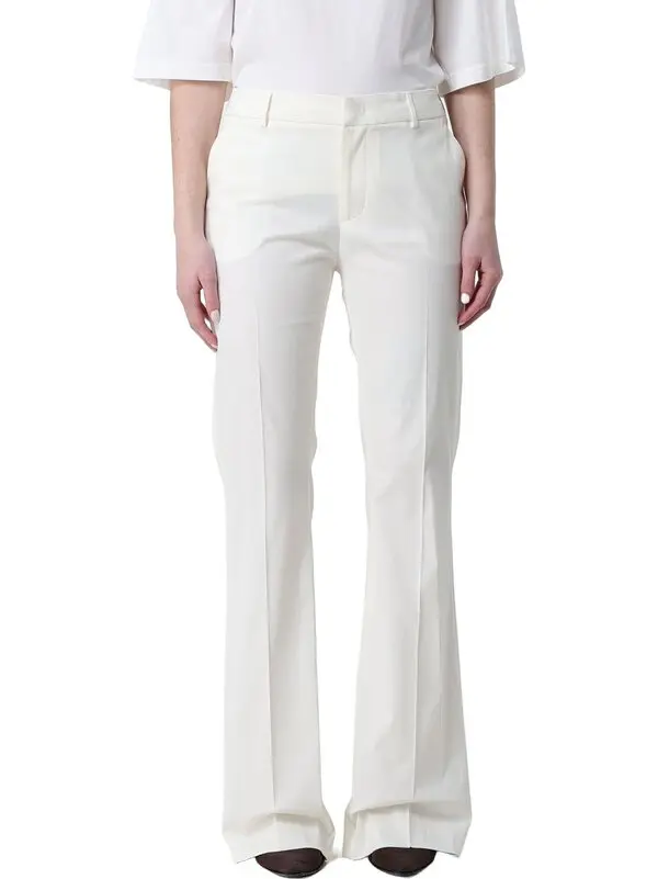 PT TORINO Flared Cotton And Silk Blend Trousers - White