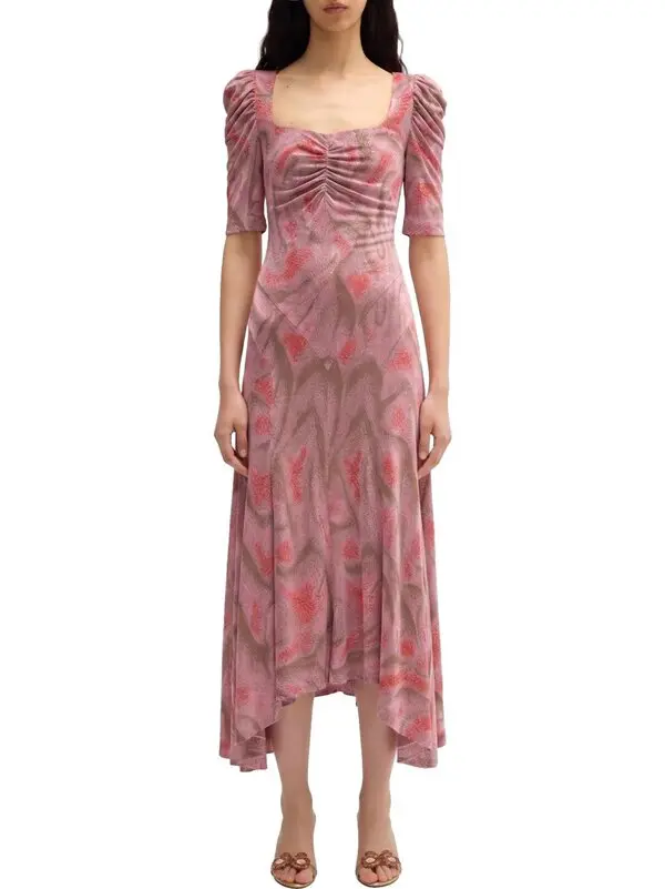 MARGHERITA MACCAPANI Gina Printed Viscose Midi Dress - Pink