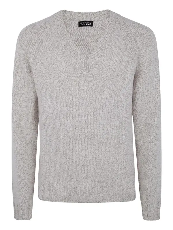 Zegna V-neck Pullover - Natural