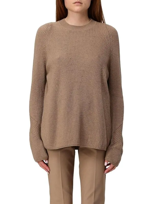 Max Mara Ribbed Crew Neck Pullover - Camel
