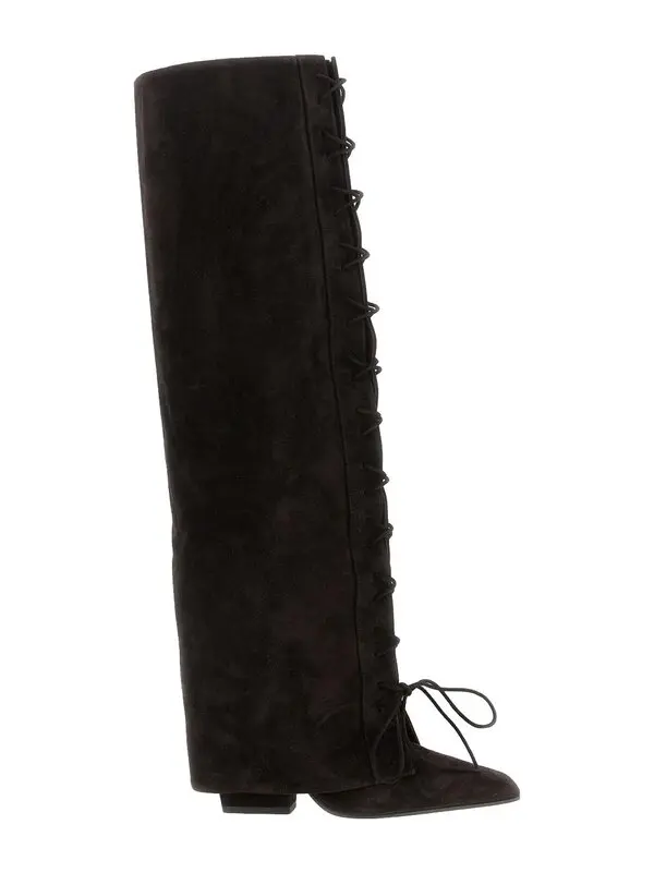 Paris Texas Lace Up Boots - Brown