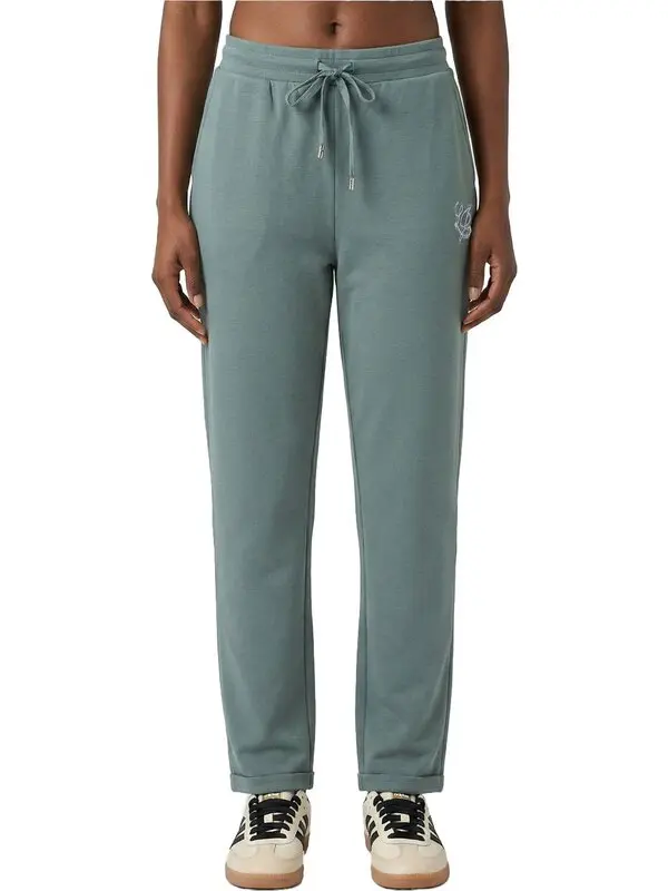 Liu Jo Modal Blend Jogging Trousers With Rhinestone Logo - Green