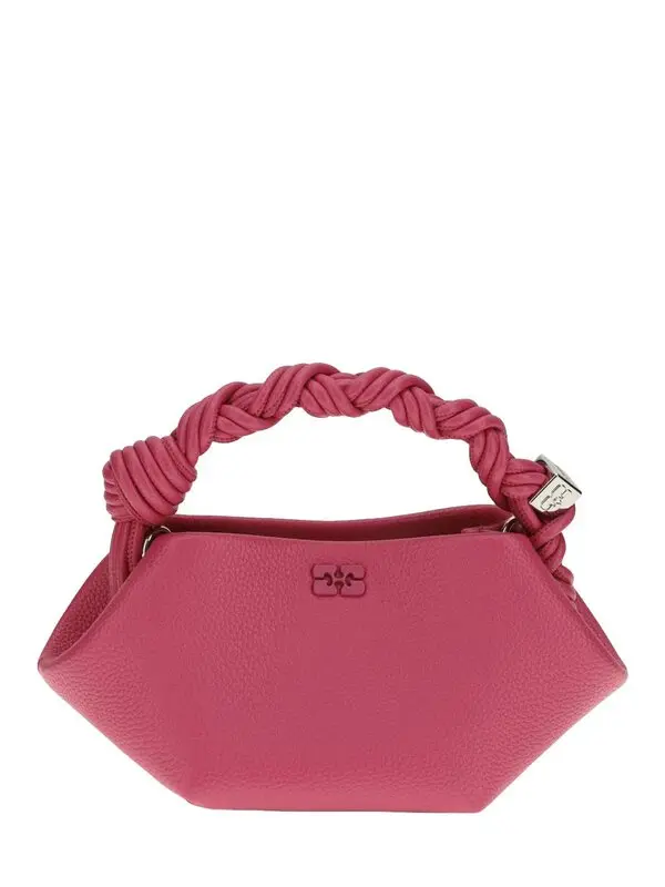 GANNI Mini Bow Bag In Recycled Leather Blend - Red
