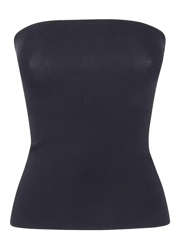 ENTIRE STUDIOS Ribbed Strapless Top - Black