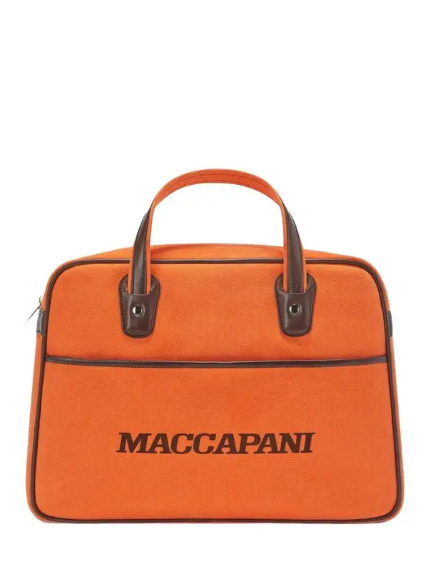 MARGHERITA MACCAPANI Cotton Canvas Handbag With Logo - Orange