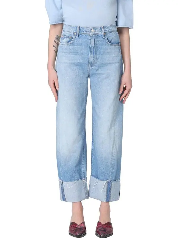 MOTHER Cotton Cropped Fit Jeans - Denim