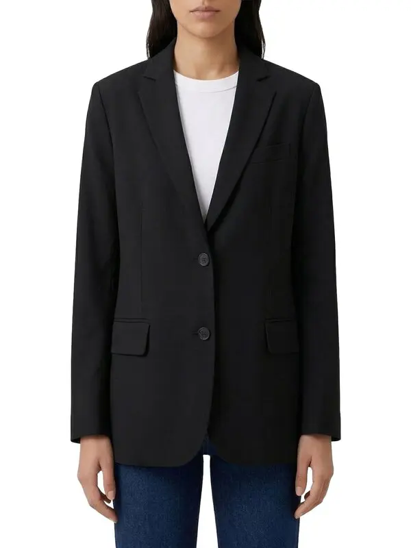 Balenciaga Single Breasted Viscose Blazer - Black