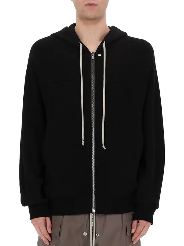 Rick Owens Cotton Zip-up Hoodie - Black