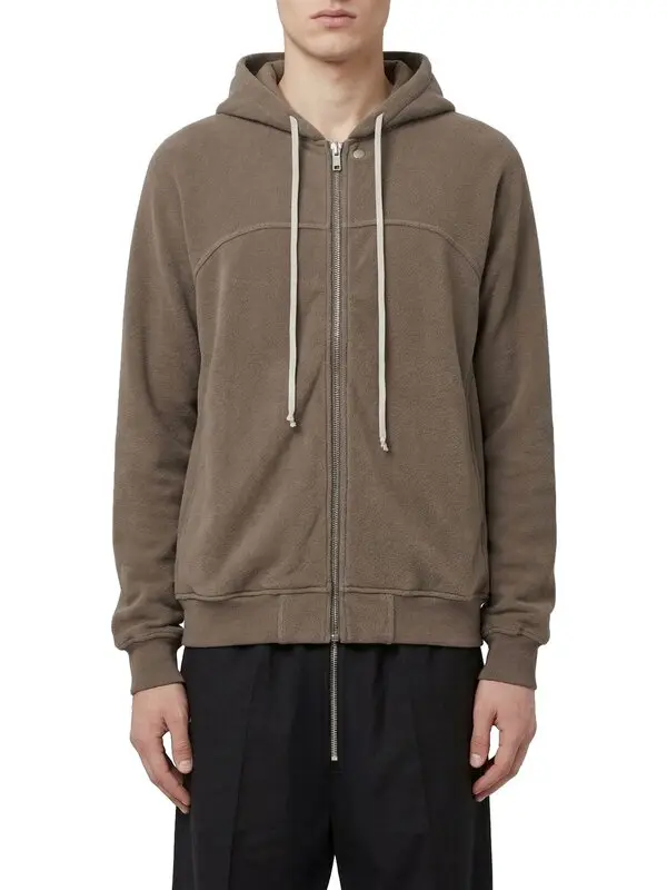 Rick Owens Cotton Zip-up Hoodie - Grey