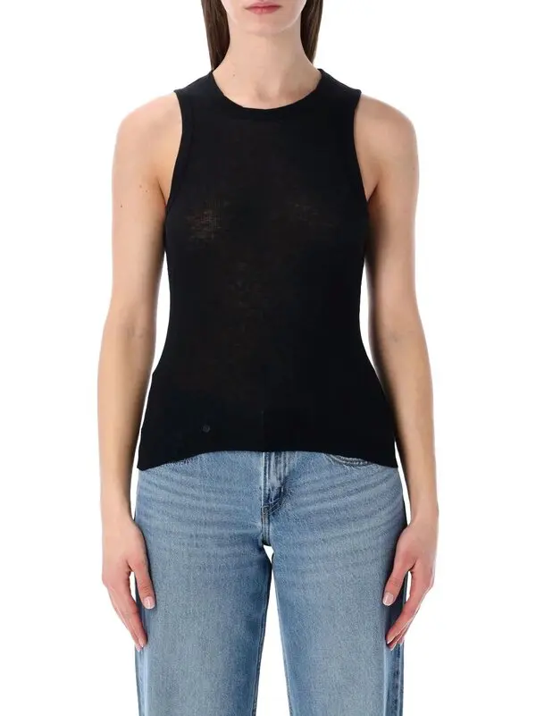 JAMES PERSE Slim Fit Off-the-shoulder Cotton Cashmere Top - Black