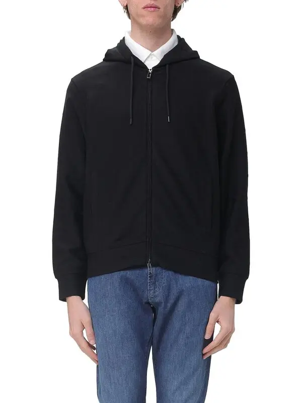 Emporio Armani Cotton Blend Hoodie - Black
