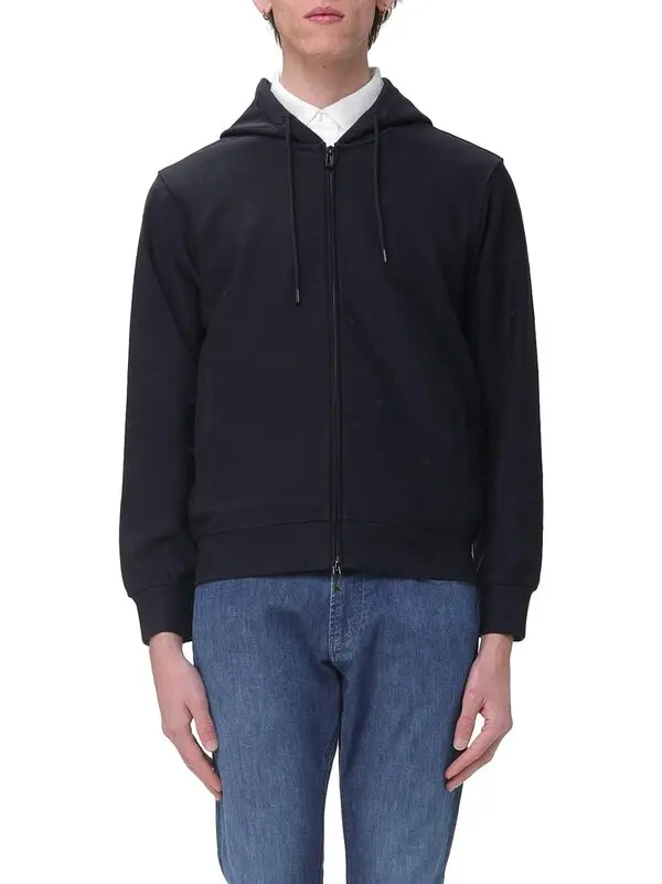 Emporio Armani Cotton Blend Hoodie - Blue