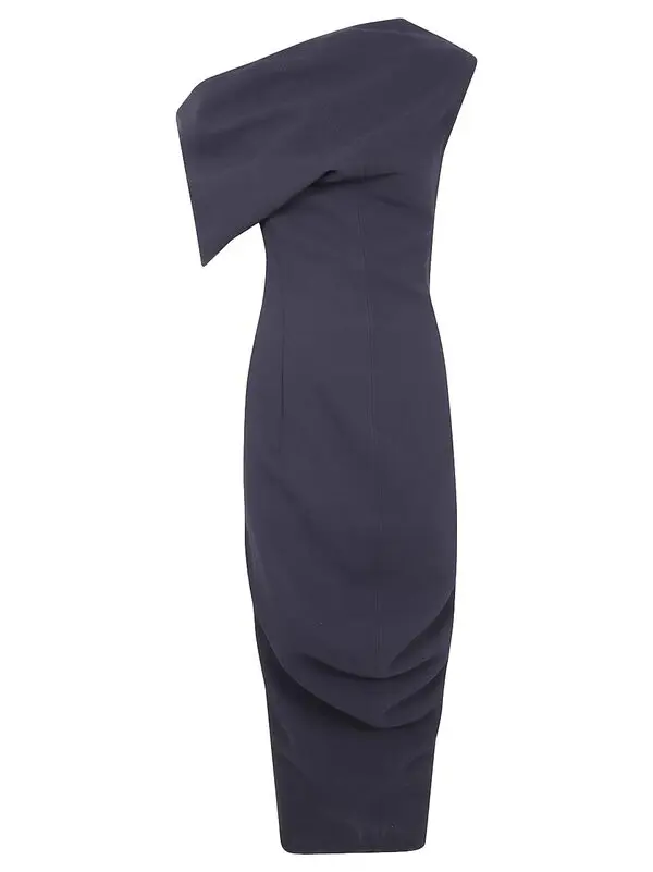 Jacquemus Asymmetrical Draped Dress - Black