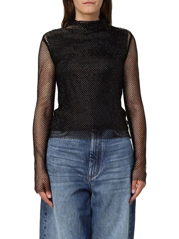 Sportmax Embellished High Neck Top - Black