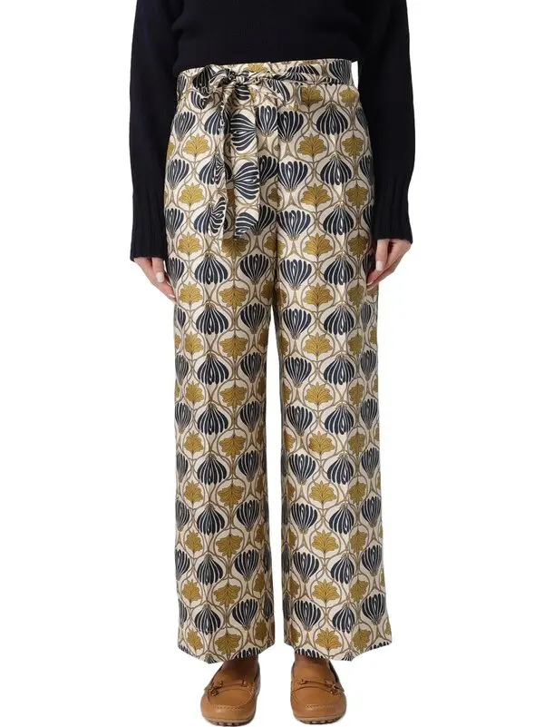 Max Mara Printed Wide Leg Trousers - Yellow