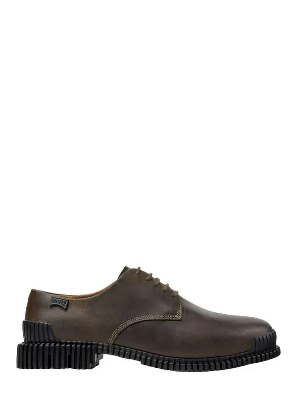 Camper Pix Smooth Leather Derby Shoes With Xl Extralight Sole - Beige
