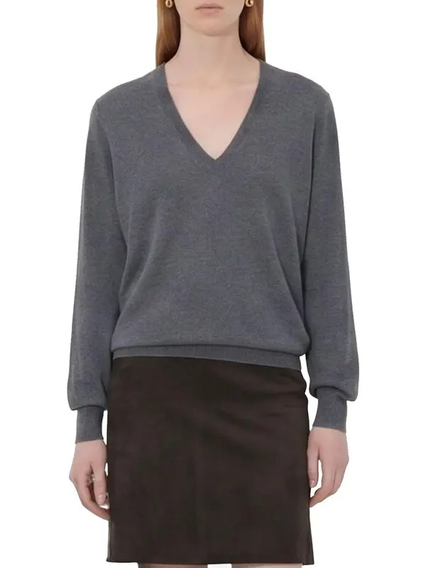Loulou De Saison V-neck Cashmere Jumper - Grey
