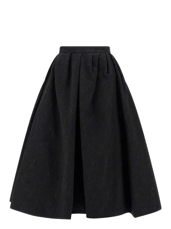 Carolina Herrera Pleated Midi Skirt - Black