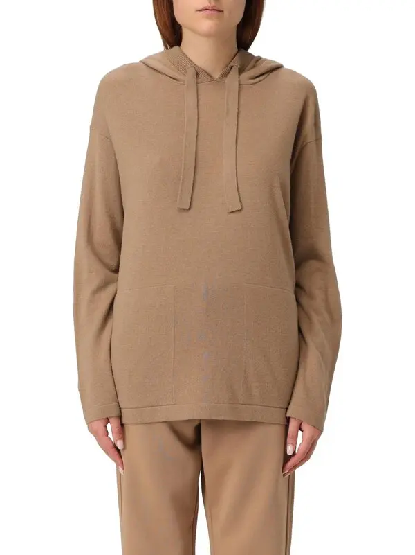 Max Mara Hooded Sweatshirt With Drawstring Detail - Camel