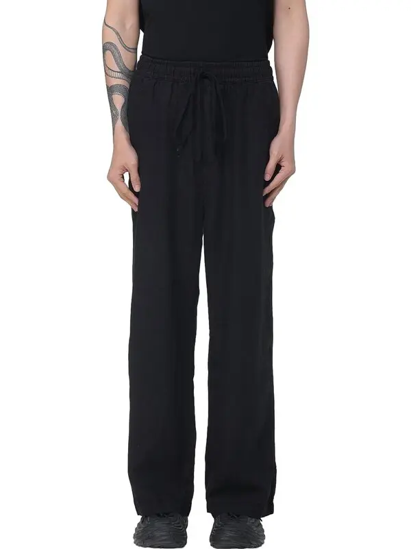 THOM KROM Linen Drawstring Wide Leg Trousers - Black