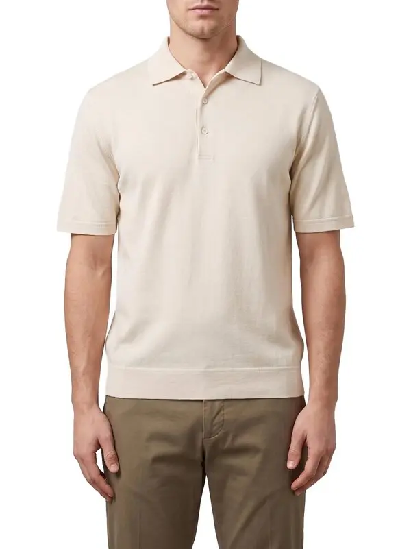 LARDINI Cotton Polo Shirt - Ivory