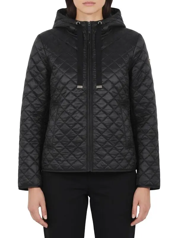 Max Mara Quilted Hooded Jacket - Black