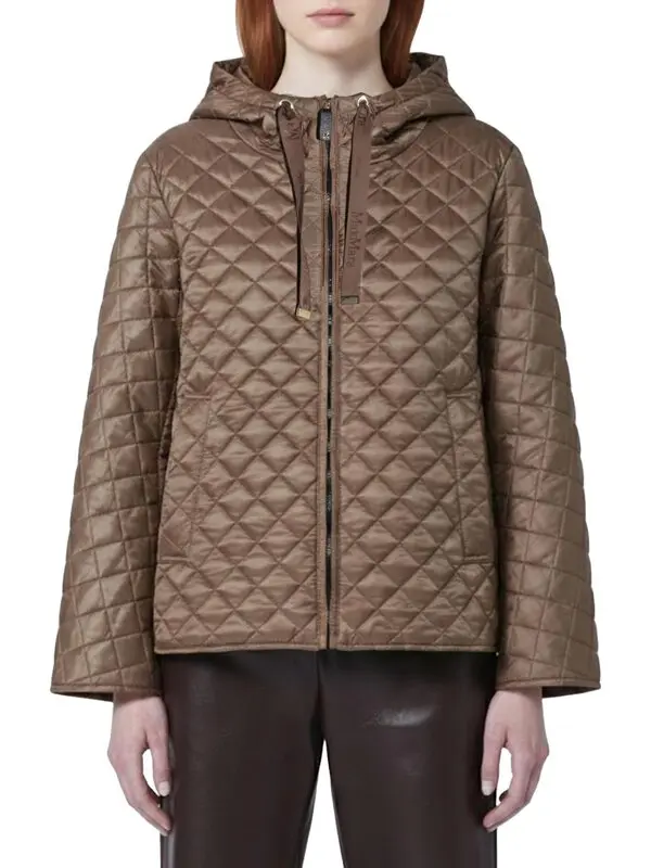 Max Mara Quilted Hooded Jacket - Brown