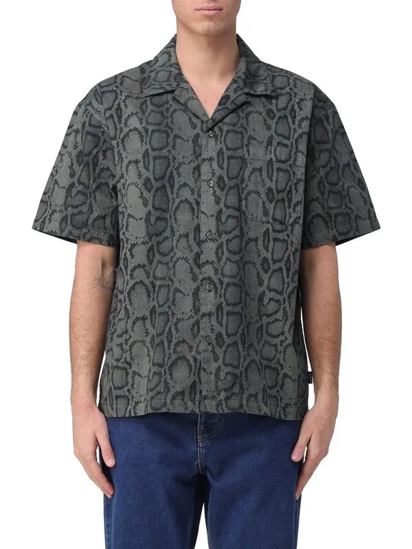 Carhartt Work In Progress Cotton Bowling Shirt With Snake Print - Multicolor