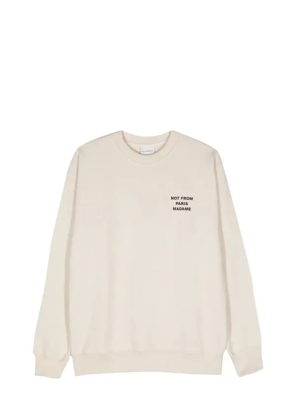 Drole De Monsieur Not From Paris Madame" Graphic Sweatshirt - Mastic