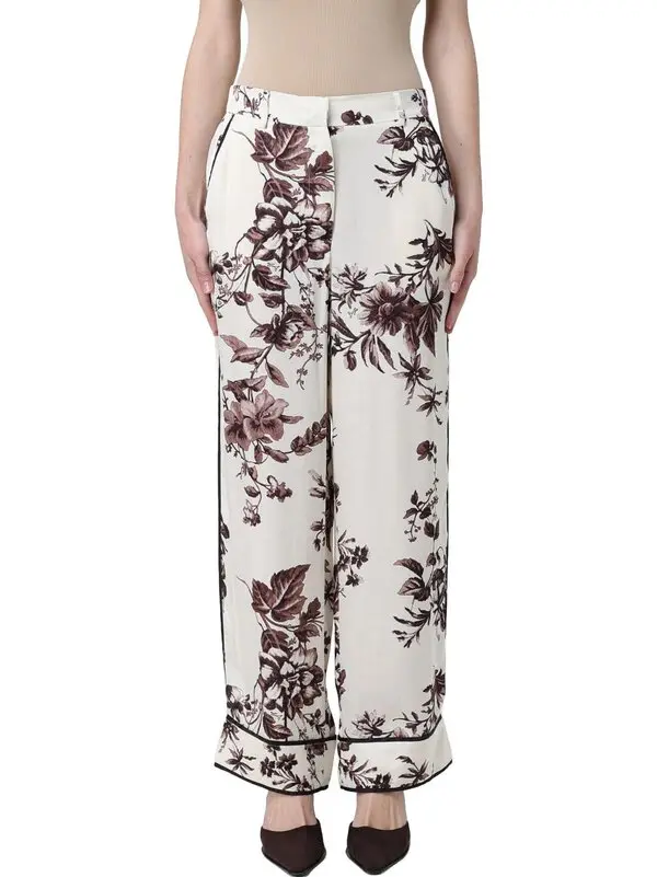 Liu Jo Floral Print Viscose Palazzo Pants - Brown